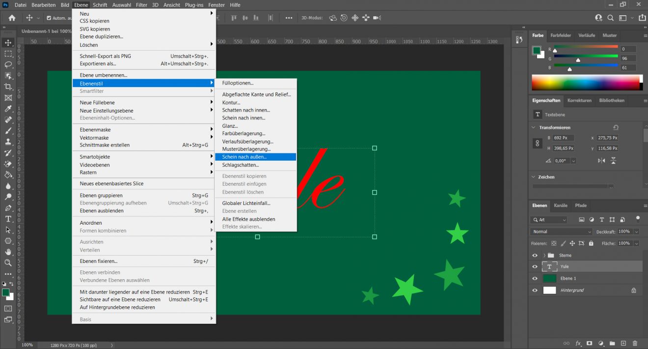 Tool-Tipp: Überschrift mit Glow-Effekt in Adobe Photoshop, Elements ...
